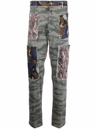 Diesel pantalon droit &agrave; imprim&eacute; camouflage - Bleu