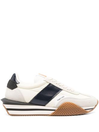 Tom Ford James Sneakers mit Kontrasteins&auml;tzen - Nude