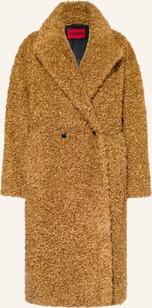 HUGO BOSS Hugo Teddyfell-Mantel Malite braun