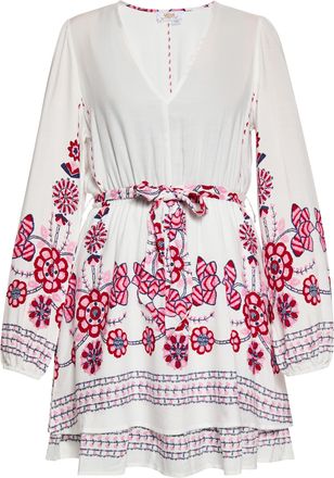Usha Kleid Damen Weiss Mehrfarbig
