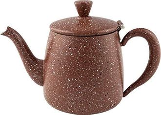 Caf&eacute; Ol&eacute; Premium Granite Th&eacute;i&egrave;re, 1360 ml, pour 7 personnes, en acier inoxydable, design classique avec finition granit rouge moderne, bec verseur parfait