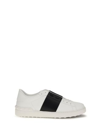 Valentino Garavani Color-Block Calf Leather Sneaker - White