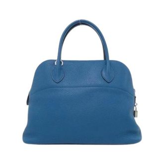 Herm&egrave;s Sac Pre-owned Bolide31 en cuir Taurillon Clemence - Femme - Pre-owned - Bleu - Taille: ONE Size
