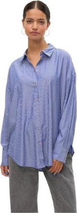 Vero Moda Oversize Vmnora Ls WVN GA Noos T-Shirt surdimensionné, Marlin, XS Femmes