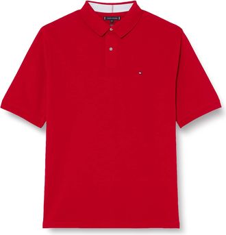 Tommy Hilfiger Herren Poloshirt Kurzarm Regular-Fit aus Bio-Baumwolle, Rot (Arizona Red), XXL