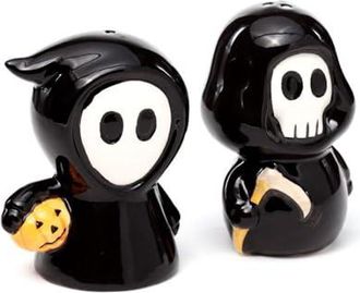 Puckator Ensemble salière et poivrière en céramique Skull Boy et Ghost Boy