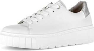 Gabor Baskets basses pour femme, baskets pour femme, largeur suppl&eacute;mentaire confortable (H), Blanc argent&eacute; 52, 40.5 EU Weit