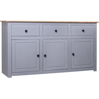 vidaXL Vidaxl - Buffet Gris 135x40x80 cm Pin solide Assortiment Panama