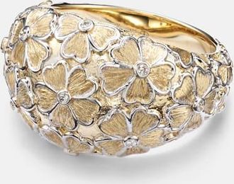 Yvonne L&eacute;on Yvonne L&eacute;on Ring D&ocirc;me Fleurie aus 9kt Gelb- und Wei&szlig;gold (375/1000) mit Diamanten