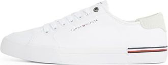 Tommy Hilfiger Baskets Vulcanis&eacute;es Homme Core Corporate Canvas Basses, Blanc (White), 43