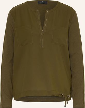 Monari Monari Blusenshirt Im Materialmix Mit Schmucksteinen gruen