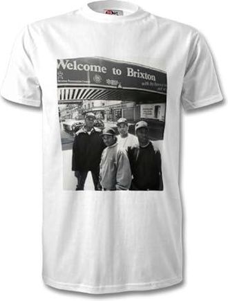 Generic NWA in Brixton London 90s Gangster Rap Hip Hop Art Retro Dr Dre, Ic Cube, Eazy E, T-shirt, blanc, XXL/taille unique