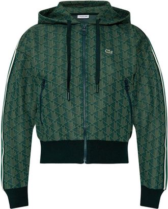 Lacoste Kapuzenjacke mit Jacquard-Monogramm - Gr&uuml;n