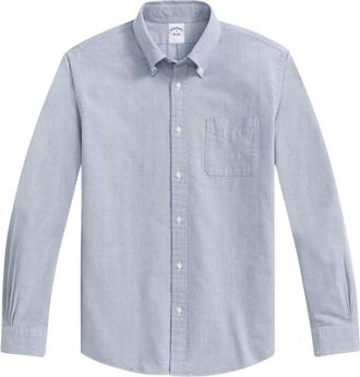 Brooks Brothers Homme, Chemises, Bleu, Taille: 2XL Chemise de sport Oxford bleu, coupe droite, col polo boutonn&eacute;