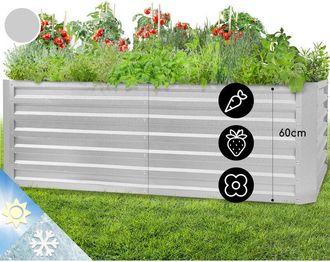 Blumfeldt Jardinieres Exterieur Surélevées, Pot de Fleur Exterieur pour les Fleurs, Herbes, Fruits, Légumes, Bac Jardiniere Balcon, Potager sur Pied, Acier