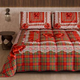 Petti Artigiani Italiani Winter-Steppdecke f&uuml;r franz&ouml;sisches Bett, doppelseitige Steppdecke, einfarbig und Digitaldruck, Schottenmuster, hergestellt in Italien