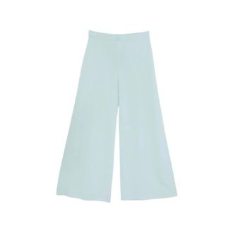 D.exterior Femme, Pantalons, Bleu, Taille: 40 FR Pantalon Large en Maille Fine