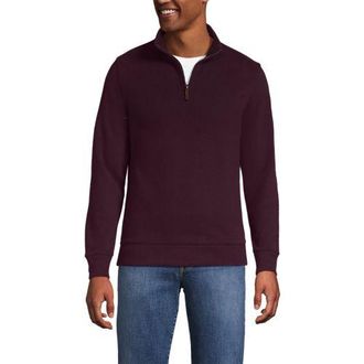 Lands End Rei&szlig;verschluss-Pullover aus Bedford-Ripp, Herren, Gr&ouml;&szlig;e:48-50 regular, Rot, Baumwolle, by Lands End