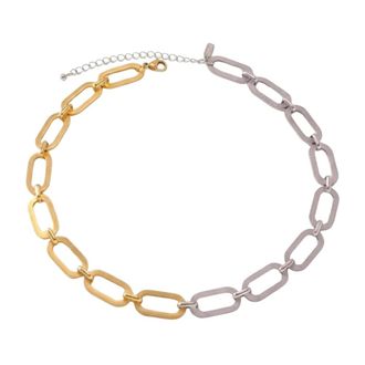 Dansk Copenhagen Selma Waterproof 18K Gold Plated Duo Tone Necklace - Brushed/Sanded Stainless Steel - Femme - Accessoires - Multicolore - Taille: ONE Size