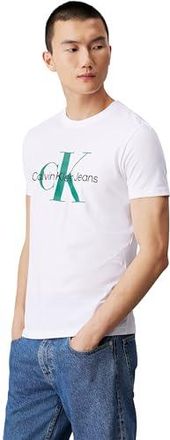 Calvin Klein Jeans T-Shirt Manches Courtes Homme Col Ras-du-Cou, Blanc (Bright White), 6XL