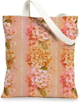 Generic Sacs fourre-tout en toile florale, beau motif floral, sacs de courses réutilisables, sacs à bandoulière vintage chic, légers et lavables pour salle de
