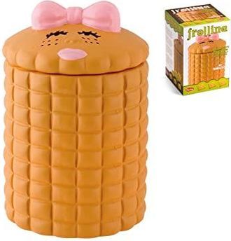 hOme Frollina Terrakotta-Gebäckdose, Rund, Braun/Rosarot, Landhausstil, 1 kg, 1000 ml