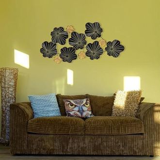 Hanah Home Hand-Painted Decorative Metal Wall Accessory, 125 x 14 x 61.5 cm | 100% Metal, 0.8 mm Thickness | Unique Color Variations for Stylish Home Decor