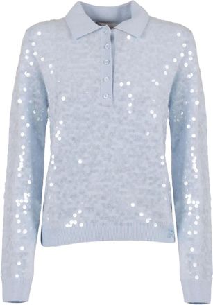 Ermanno Scervino polo à sequins - Bleu