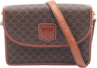 Celine Pre-owned Sac bandouli&egrave;re Macadam en toile enduite PVC - Femme - Pre-owned - Brun - Taille: ONE Size