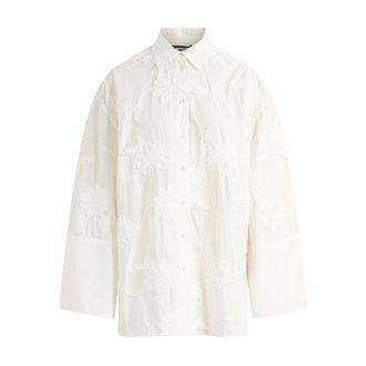Rotate Rotate Birger Christensen, Femme, Blouses et Chemises, Blanc, Taille: 36 FR Camicia Oversize