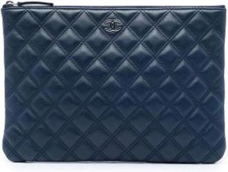 Chanel Pre-owned Vintage Quilted Clutch - Femme - Pre-owned - Bleu - Taille: ONE Size