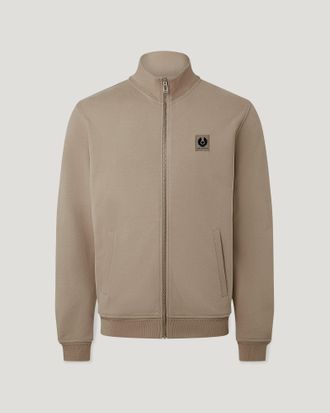 Belstaff Sweat-shirt Enti&egrave;rement Zipp&eacute; Belstaff Pour Homme Coton Molletonn&eacute; Beige Sable Fonc&eacute; 2xl