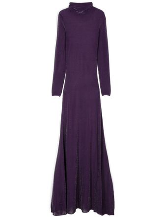 Tom Ford robe longue en maille métallisée - Violet