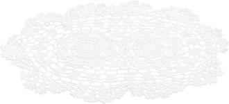 NUOBESTY H&auml;kel Tischset Aus Baumwolle Spitzen Tischset Handgefertigt Wei&szlig; 25x35cm Landhausstil Tischdekoration F&uuml;r Party Und Heim