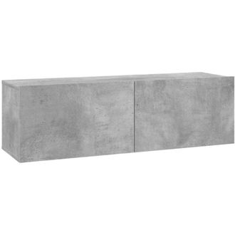 vidaXL Vidaxl - Meuble tv Gris b&eacute;ton 100x30x30 cm Bois ding&eacute;nierie