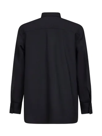 Jil Sander Mens Blue Lightweight Wool Gabardine Shirt