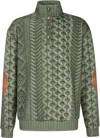 Generic Pull &agrave; col roul&eacute; pour hommes avec 1/4 boutons Pull &agrave; la mode sans capuche T-shirt &agrave; manches longues col montant T-shirt dext&eacute;rieur d&eacute;contract&eacute; Hauts S