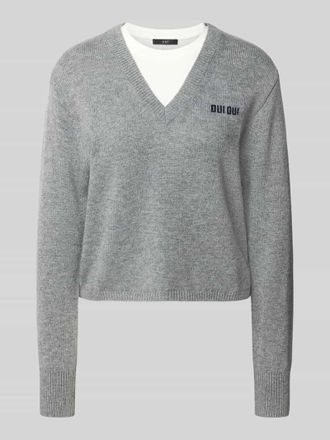 Oui Relaxed Fit Strickpullover mit Woll-Anteil