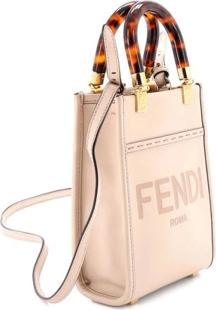 Fendi Sunshine Shopper Tote Leather Mini crossbody bag - Tons neutres
