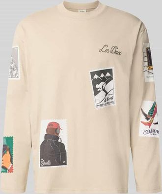 Les Deux Longsleeves mit Motiv-Prints Modell Stamp