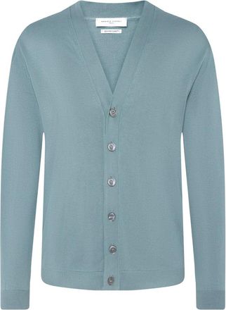 Daniele Fiesoli Leichter Cardigan aus softer Giza-Baumwolle mit V-Ausschnitt in