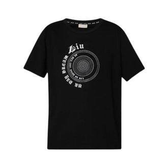 Liu Jo Logo Gemstone T-Shirt Kurzarm - - Tops - Damen - Schwarzk - 2XS