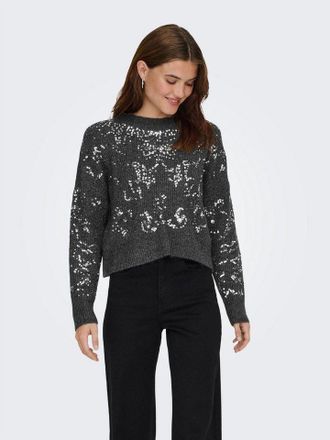 Only Rundhalspullover ONLALTA LS SEQUIN O-NECK KNT