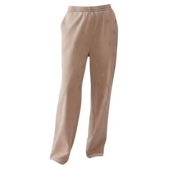 Liu Jo Femme, Pantalons, Beige, Taille: 36 FR Pantalon de jogging en jersey d&eacute;lav&eacute; avec strass