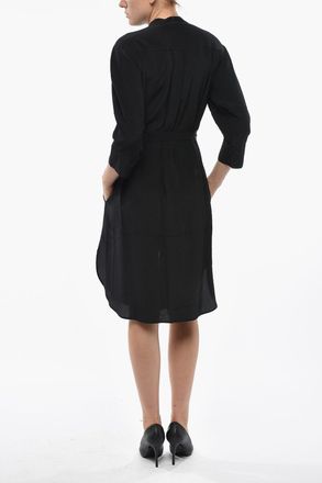Stella McCartney Silk Shirt Dress with Teardrop Cut-Out and Belt Stella McCartney