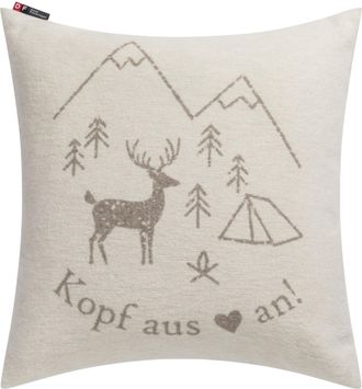 David Fussenegger Kissenh&uuml;lle Silvretta Kopf aus 50 x 50 cm Rohwei&szlig;