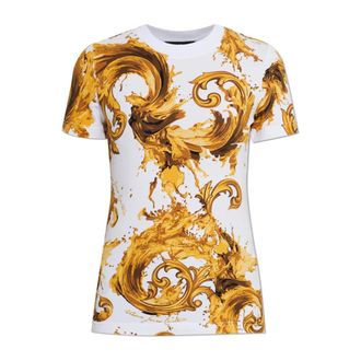 Versace Jeans Couture Femme, Tops, Blanc, Taille: 36 FR Barocco T-Shirt