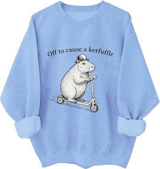 Generic Off To Cause A Kerfuffle Sweatshirt &agrave; capuche pour femme, bleu ciel, L
