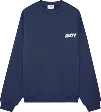 Autry Femme, Sweatshirts et sweats &agrave; capuche, Bleu, Taille: 38 FR Double Logo SweaT-shirt