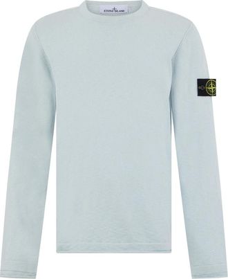 Stone Island Homme, Pulls, Bleu, Taille: XL Pull en maille c&ocirc;tel&eacute;e coton et nylon
